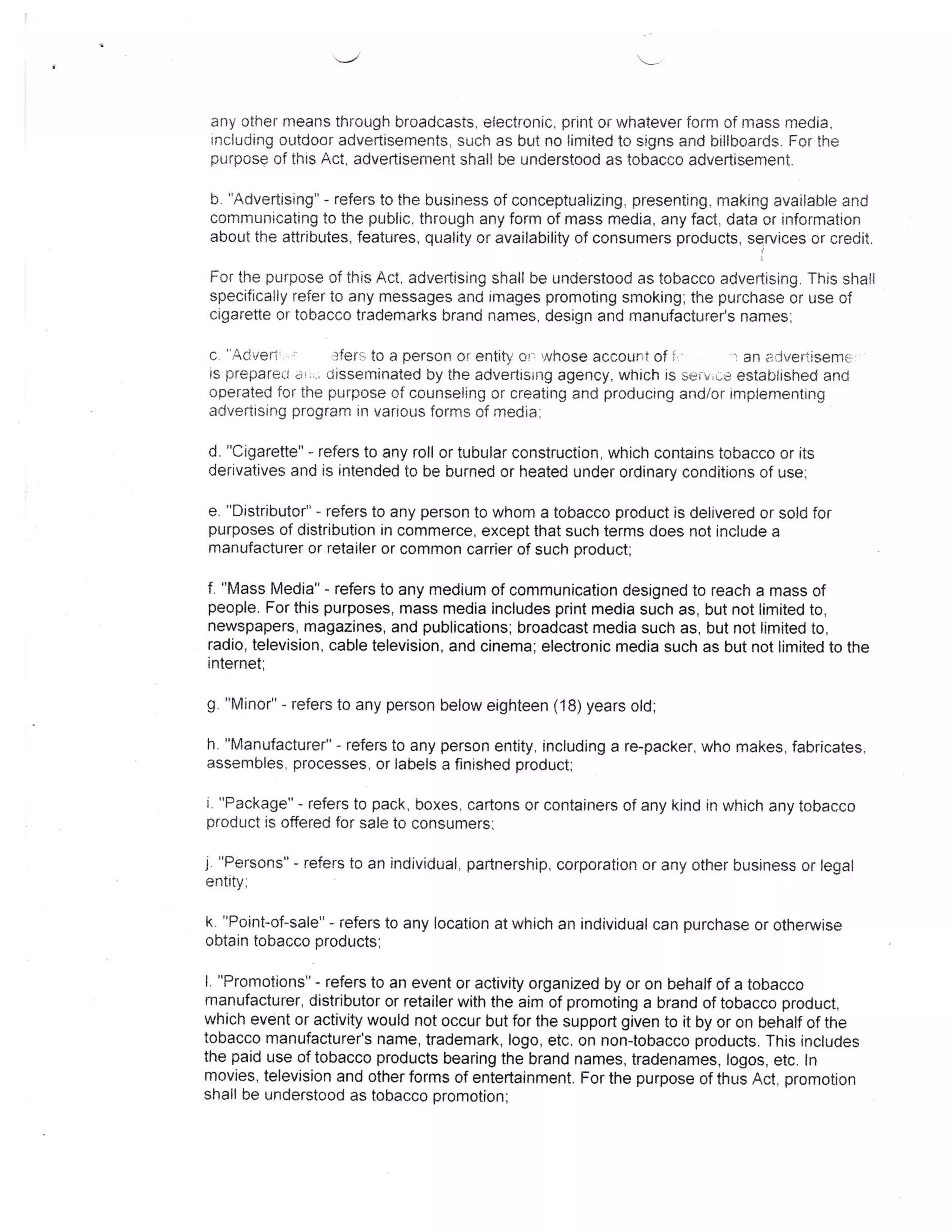 RA 9211 An Act Regulating the Packaging, Use, Sale Distribution and ...