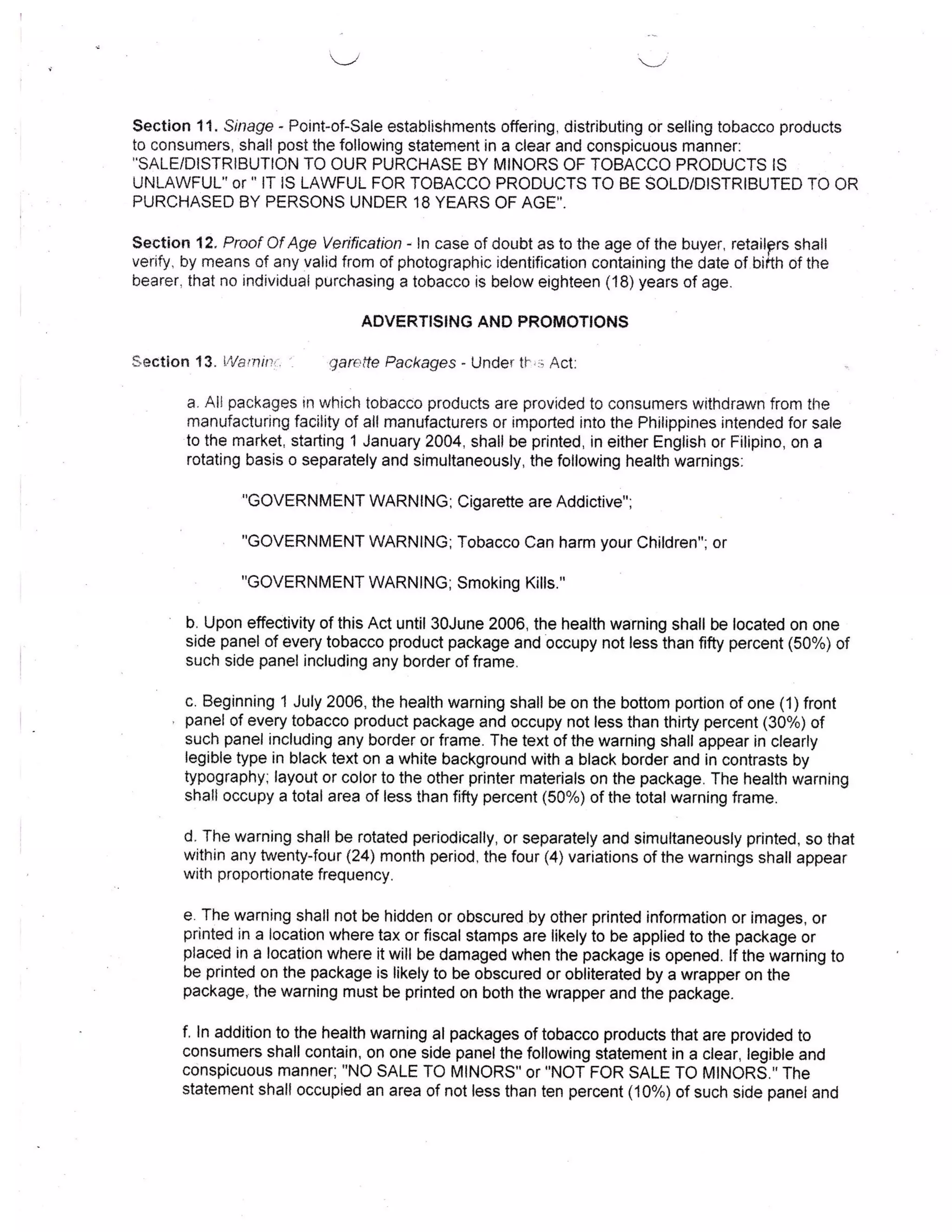 RA 9211 An Act Regulating the Packaging, Use, Sale Distribution and ...
