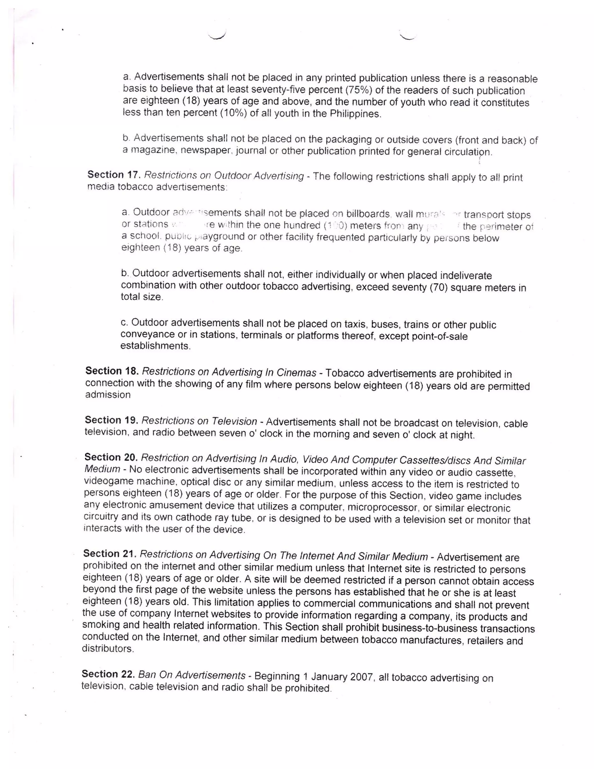 RA 9211 An Act Regulating the Packaging, Use, Sale Distribution and ...