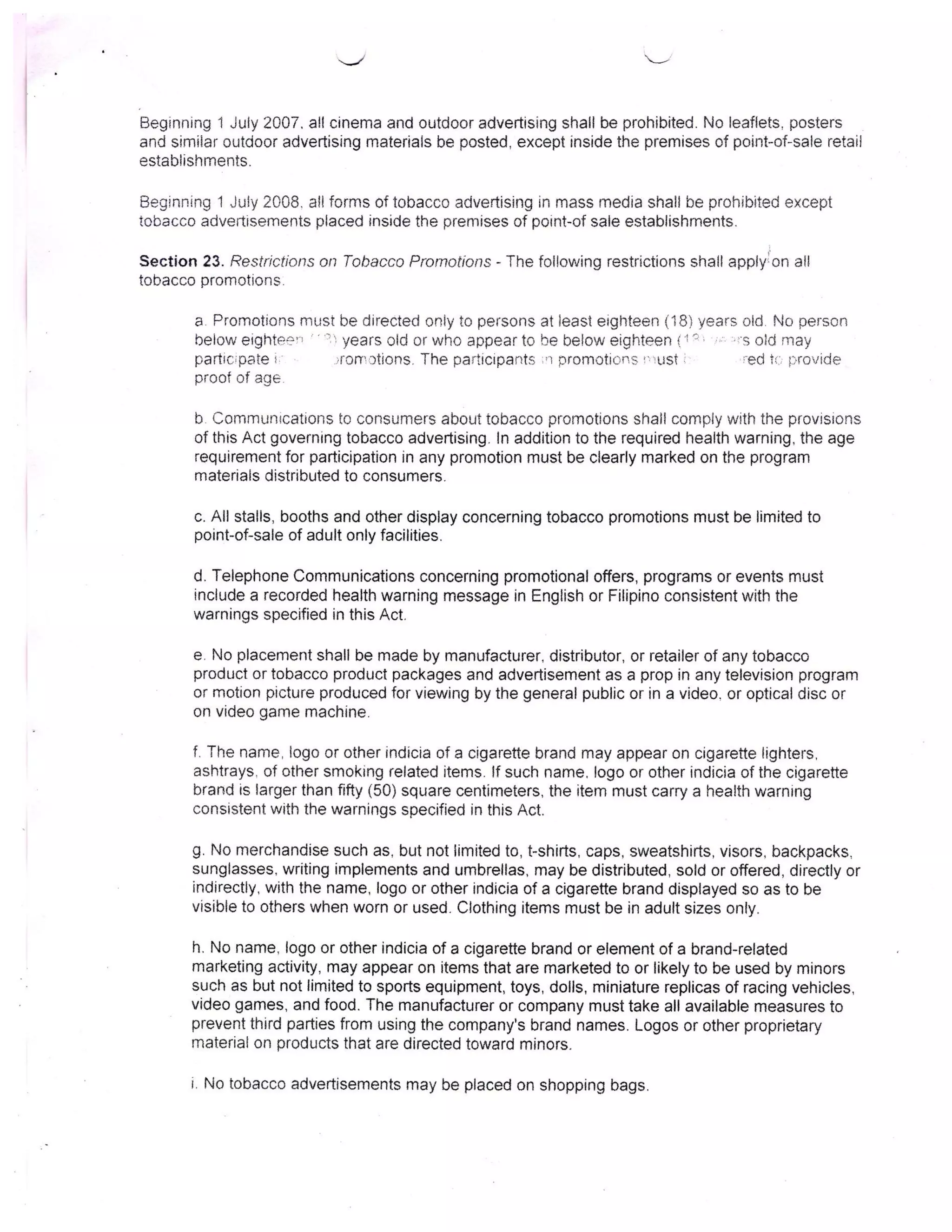 RA 9211 An Act Regulating the Packaging, Use, Sale Distribution and ...