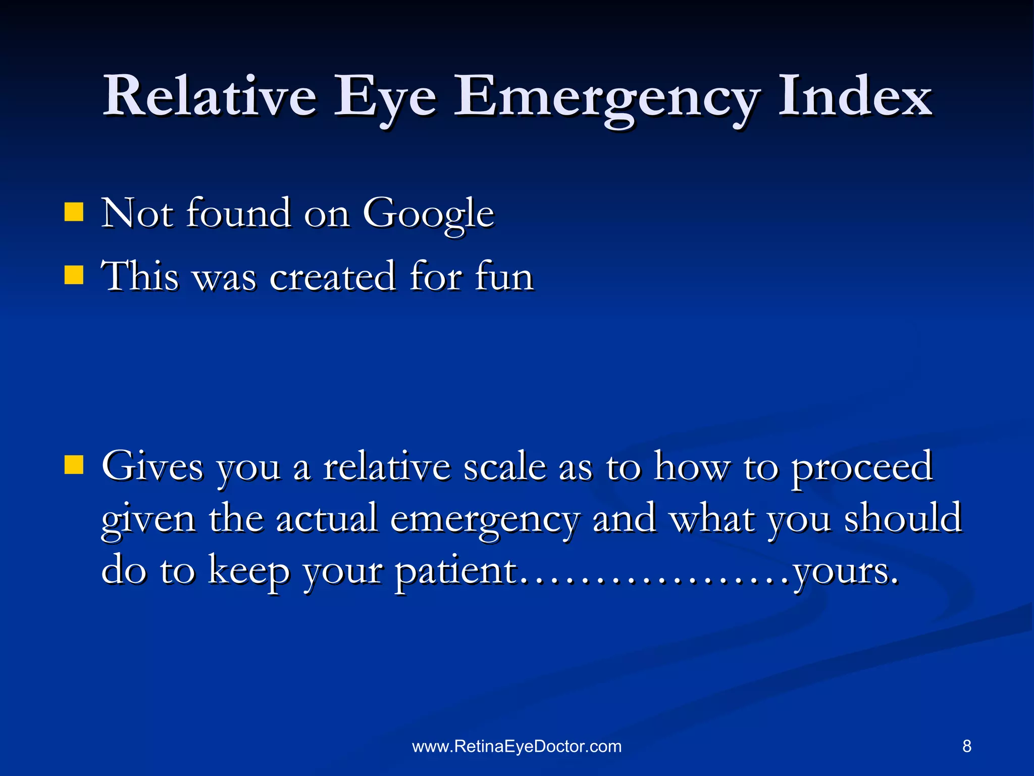 Retinal Emergencies | PPT