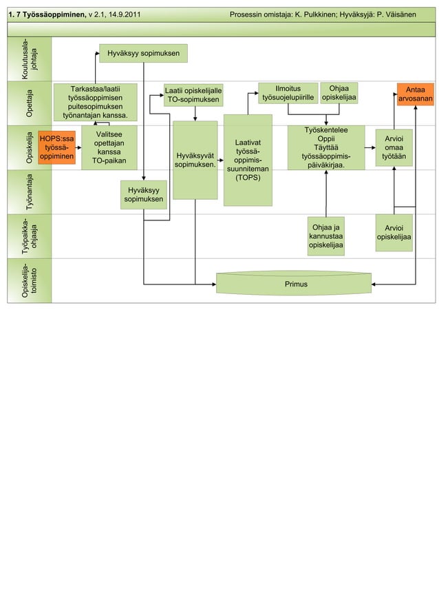 Työssäoppimisen prosessikuvaus, ysao | PDF