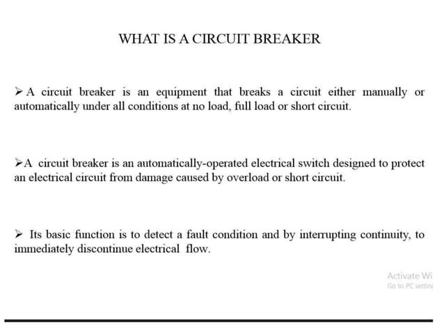 Types of Circuit Breakers | PPTX | Chemistry | Science