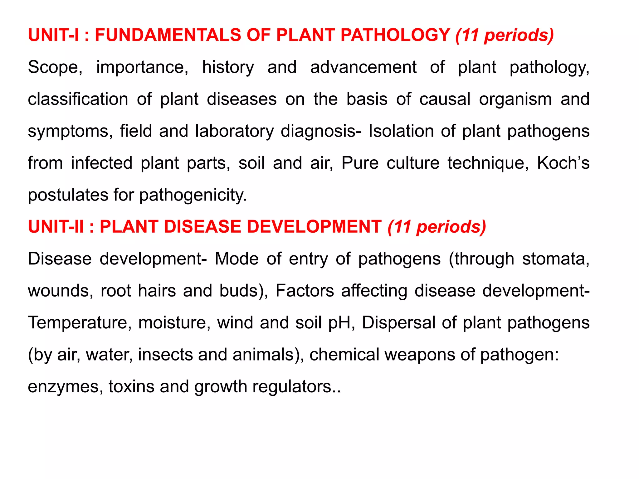 Ty syllabus of Plant Pathology Paper number XIII | PPT
