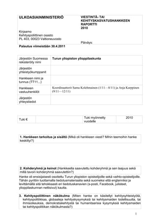 Tyy um raportointi | DOC