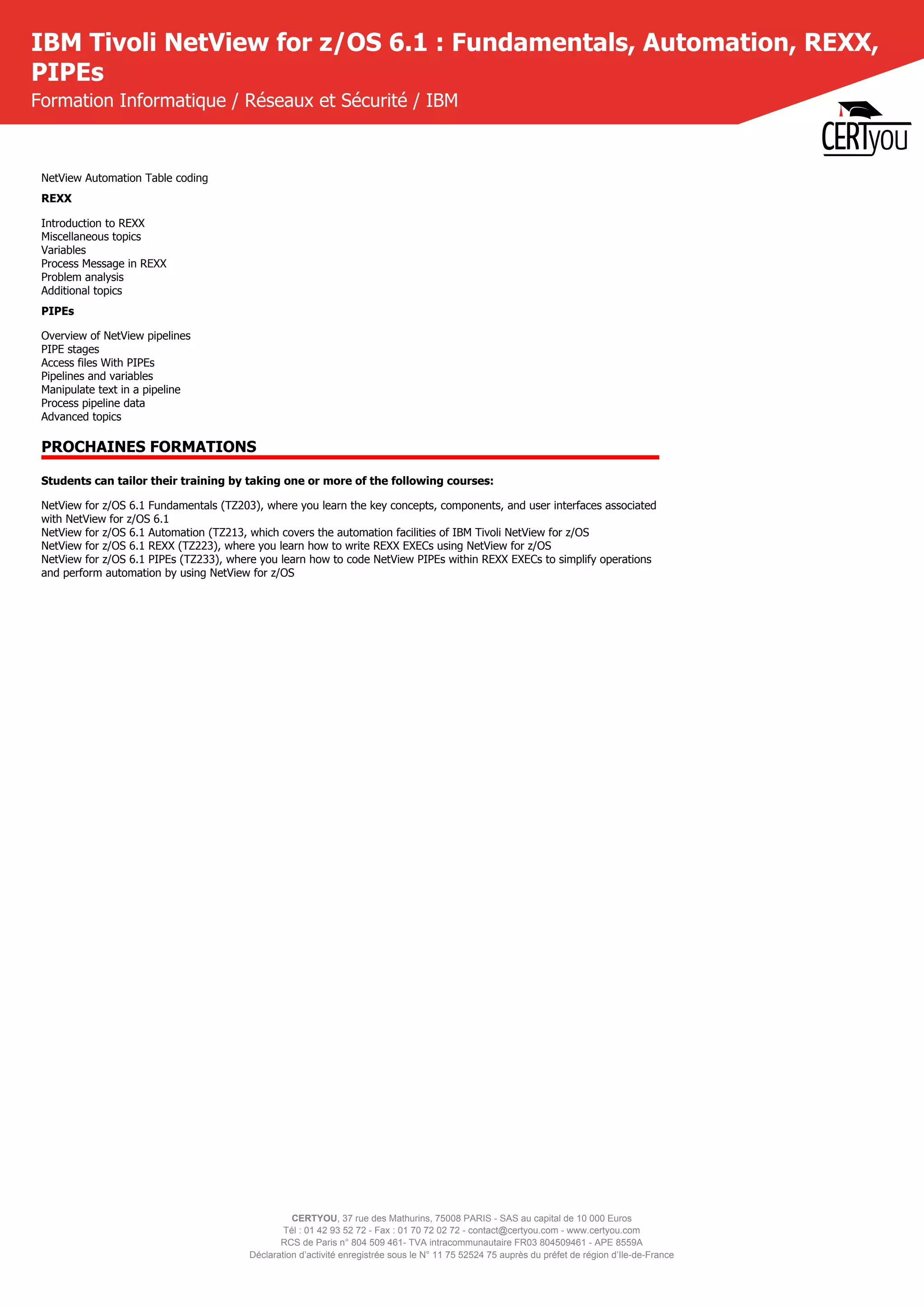 Tz243 g formation-ibm-tivoli-netview-for-z-os-6-1-fundamentals ...