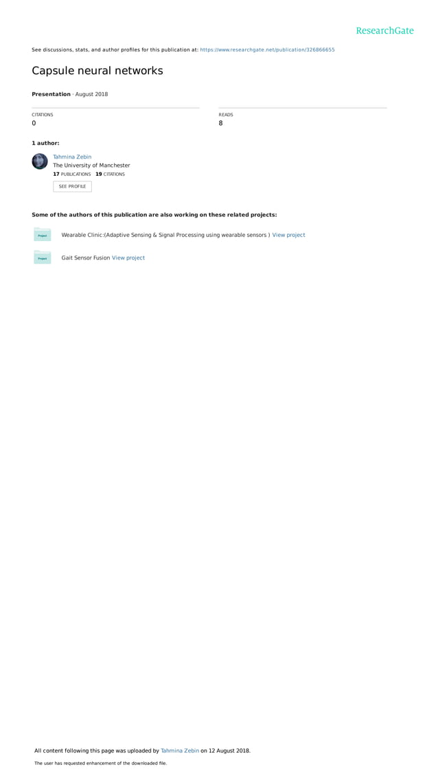 Capsules Neural Network: Basics | PDF | Free Download