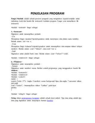 Penjelasan Program | PDF