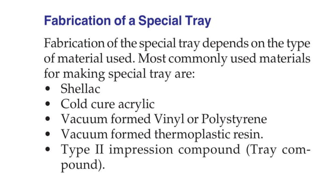 Special tray prosthodontics | PPTX | Oral care | Personal Care