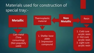 Special tray prosthodontics | PPTX