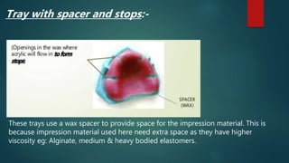 Special tray prosthodontics | PPTX