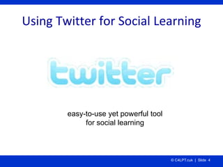 Social Learning: an explanation using Twitter | PPT