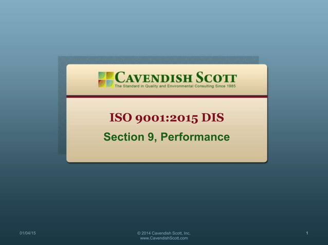 ISO 9001 2015 DIS 9.0 performance 1-04-15 | PPT