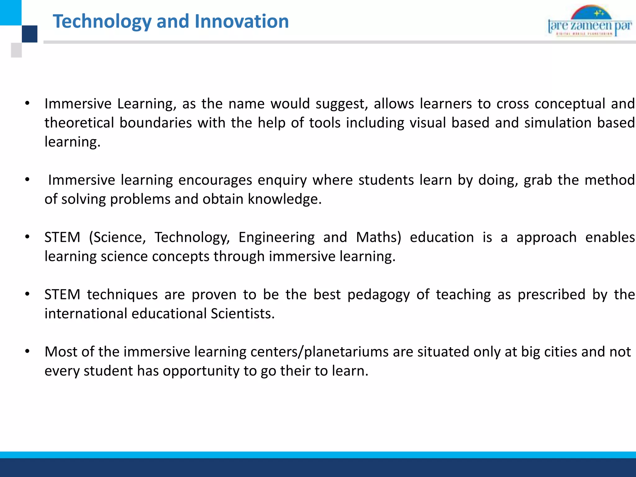 STEM learning through Immersive learning tools | PPT
