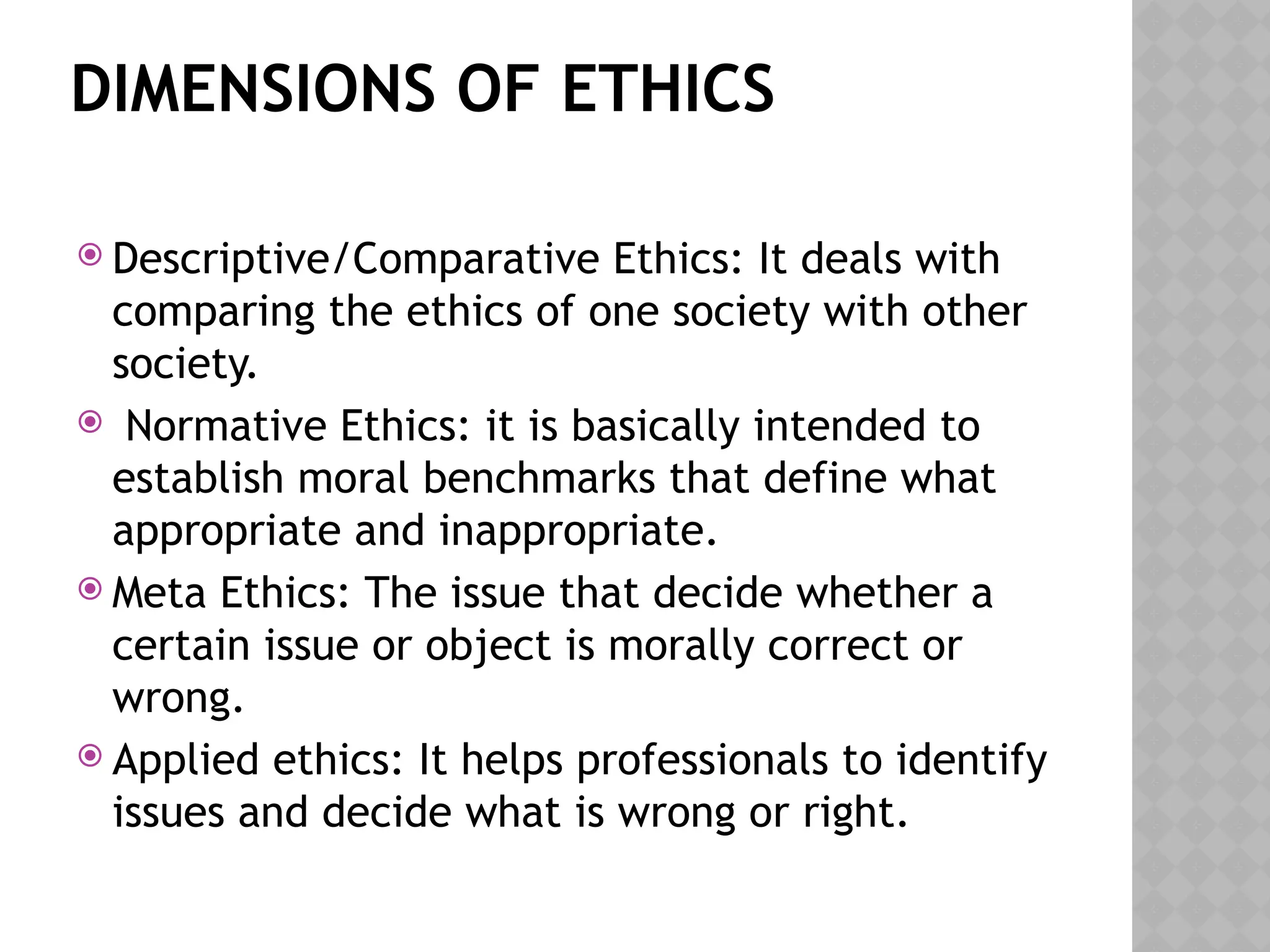 Introduction to Ethics and its dimensions | PPTX