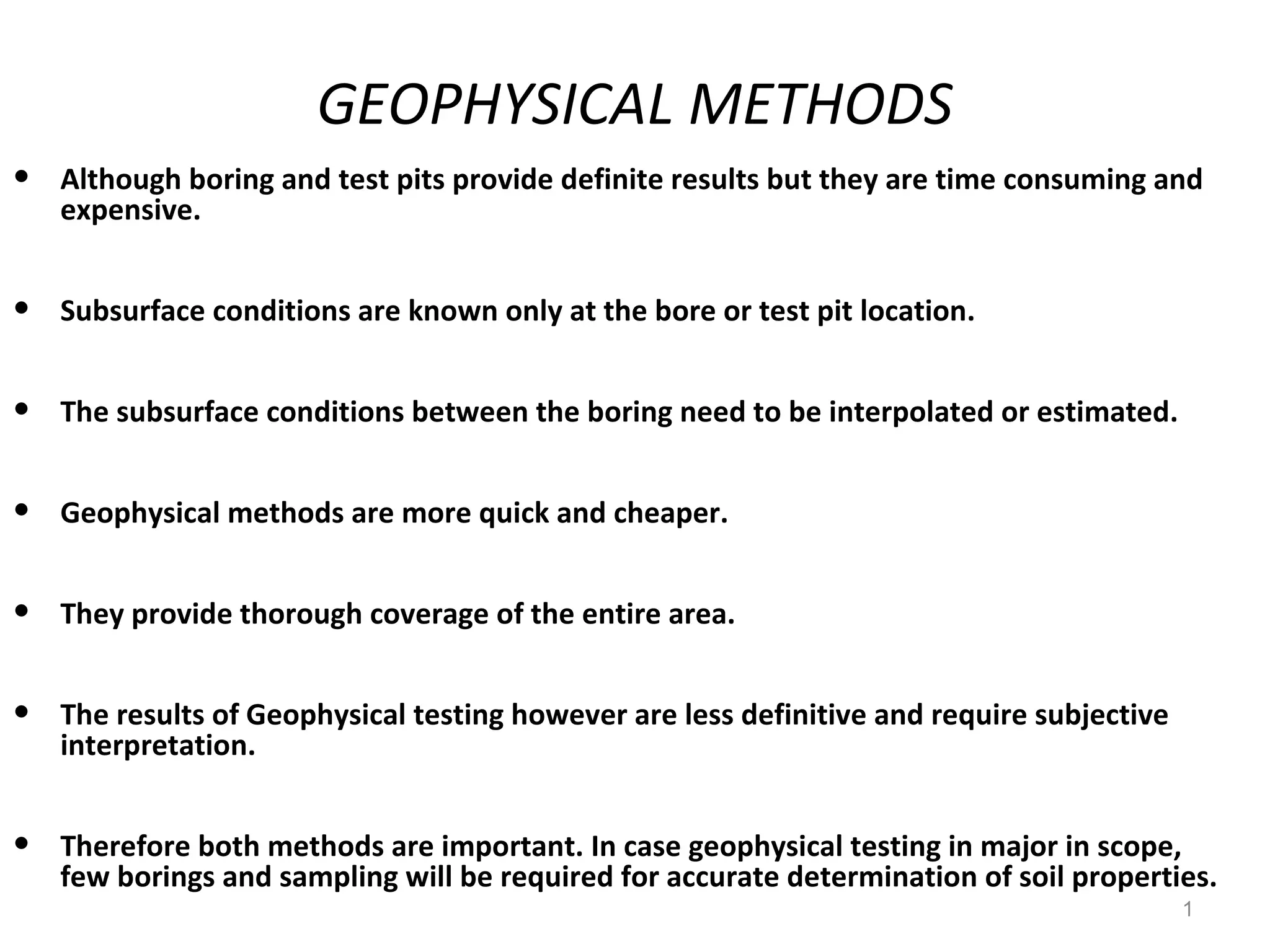 Geophysical methods of soil/Foundation testing | PPT