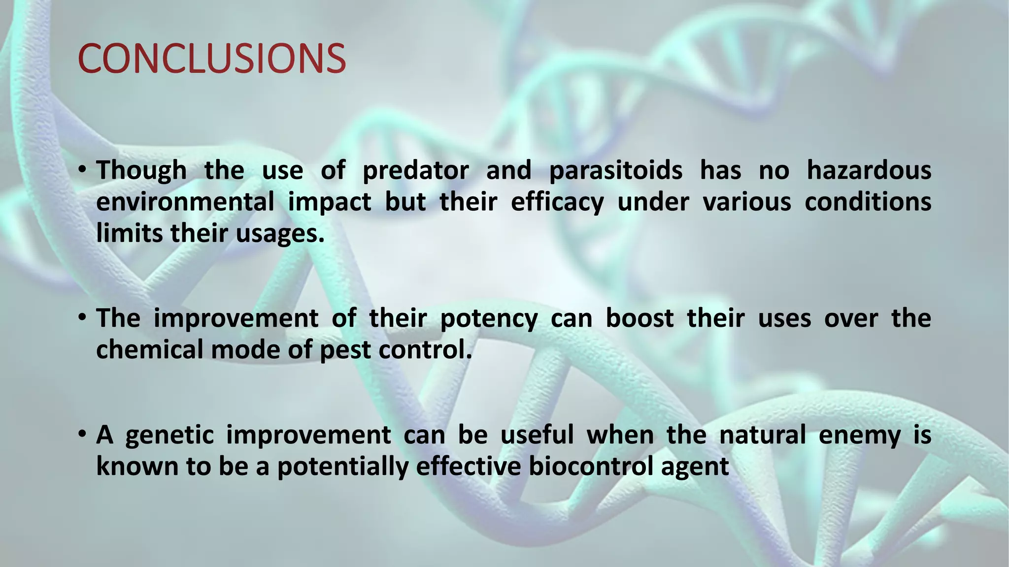 Genetica of Ideal traits in Biocontrol Agents for Introgressing and for ...