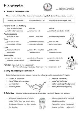 Procrastination - Conversation | DOCX