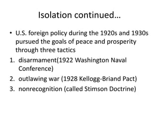 U.S. Foreign Policy 1899 1941 | PPTX