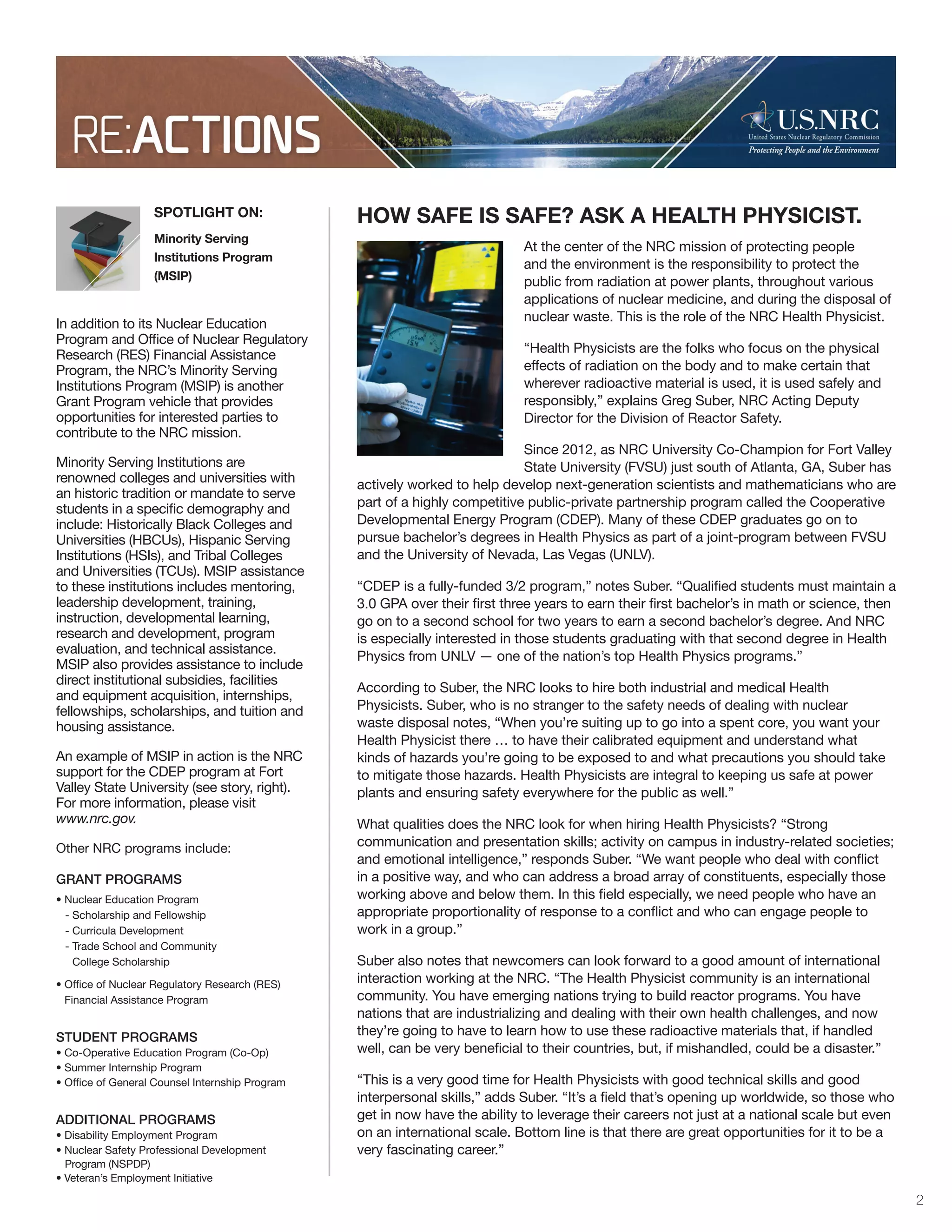 U.S. Nuclear Regulatory Commission Fall 2015 Newsletter | PDF