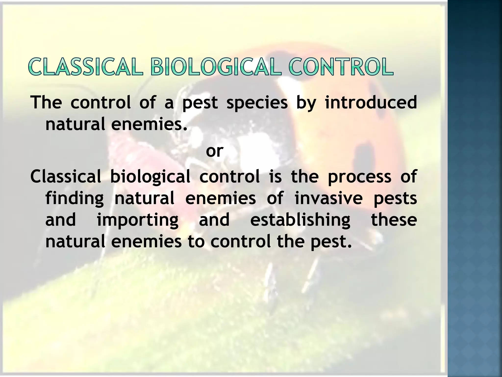 Introduction to Biological Control of Insect Pests | PDF