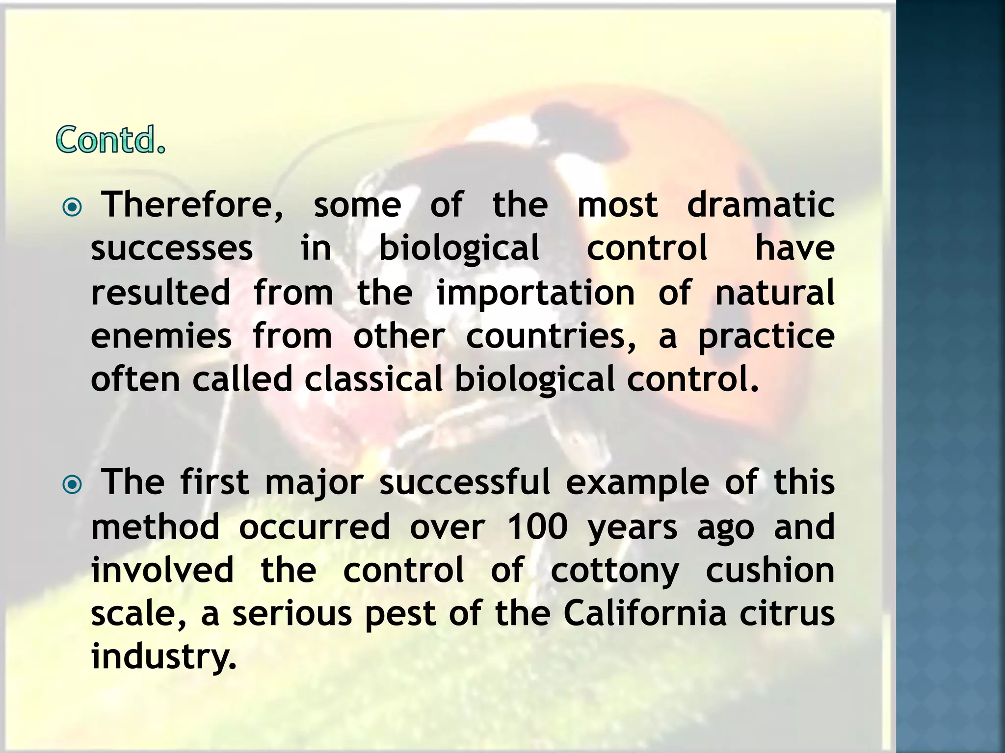 Introduction to Biological Control of Insect Pests | PDF