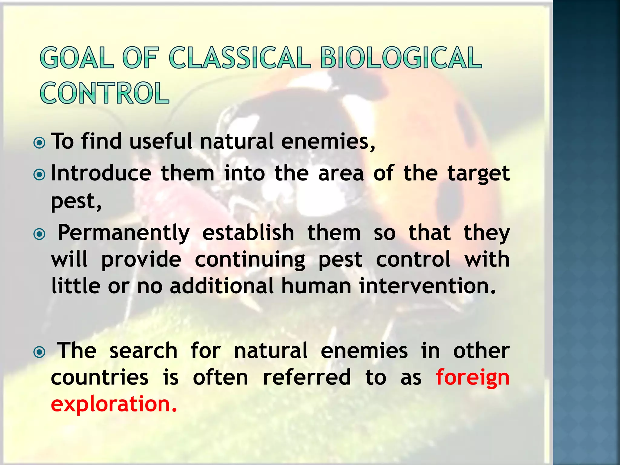 Introduction to Biological Control of Insect Pests | PDF