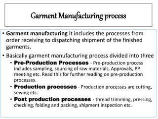 U 1 introduction to garment industry | PPTX