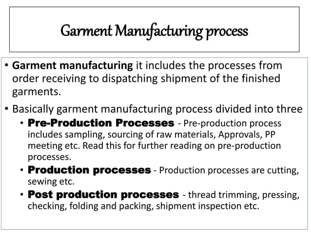 U 1 introduction to garment industry | PPTX