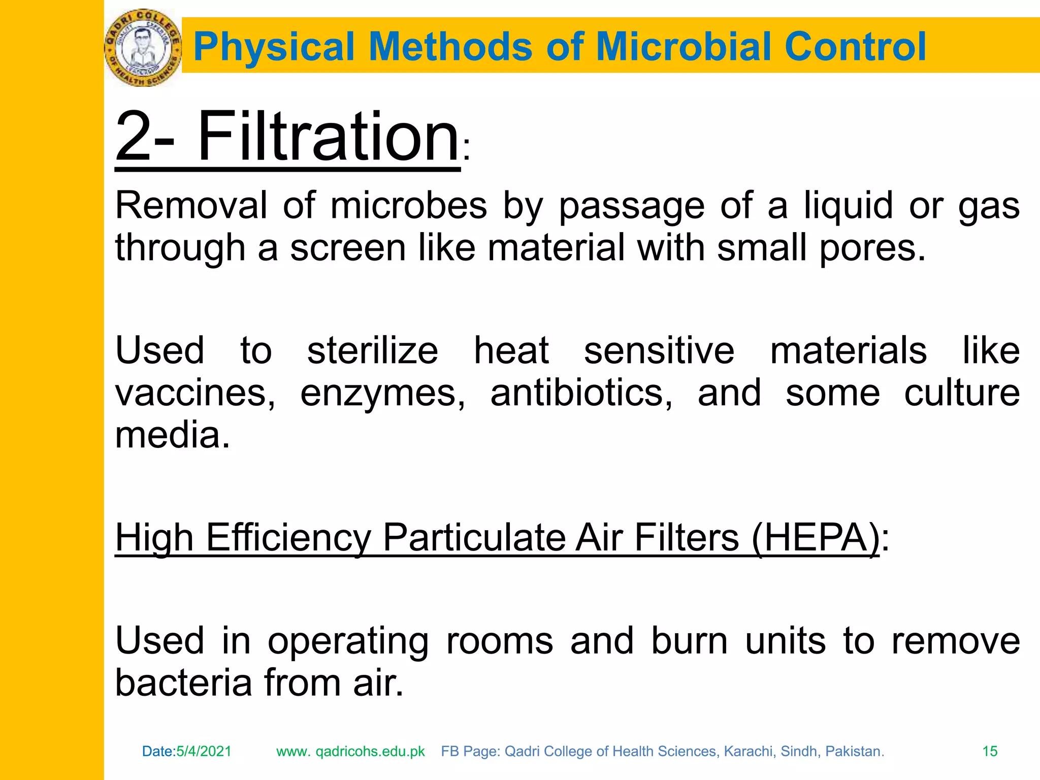 Control of microbial growth using Physical & Chemical Methods | PPTX