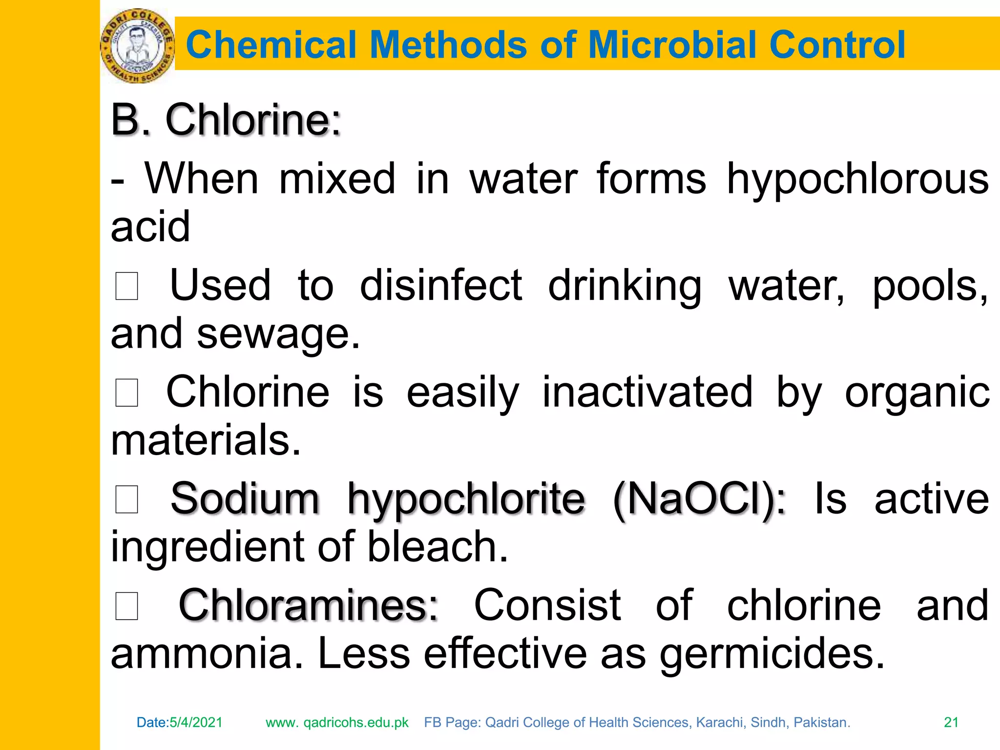 Control of microbial growth using Physical & Chemical Methods | PPTX