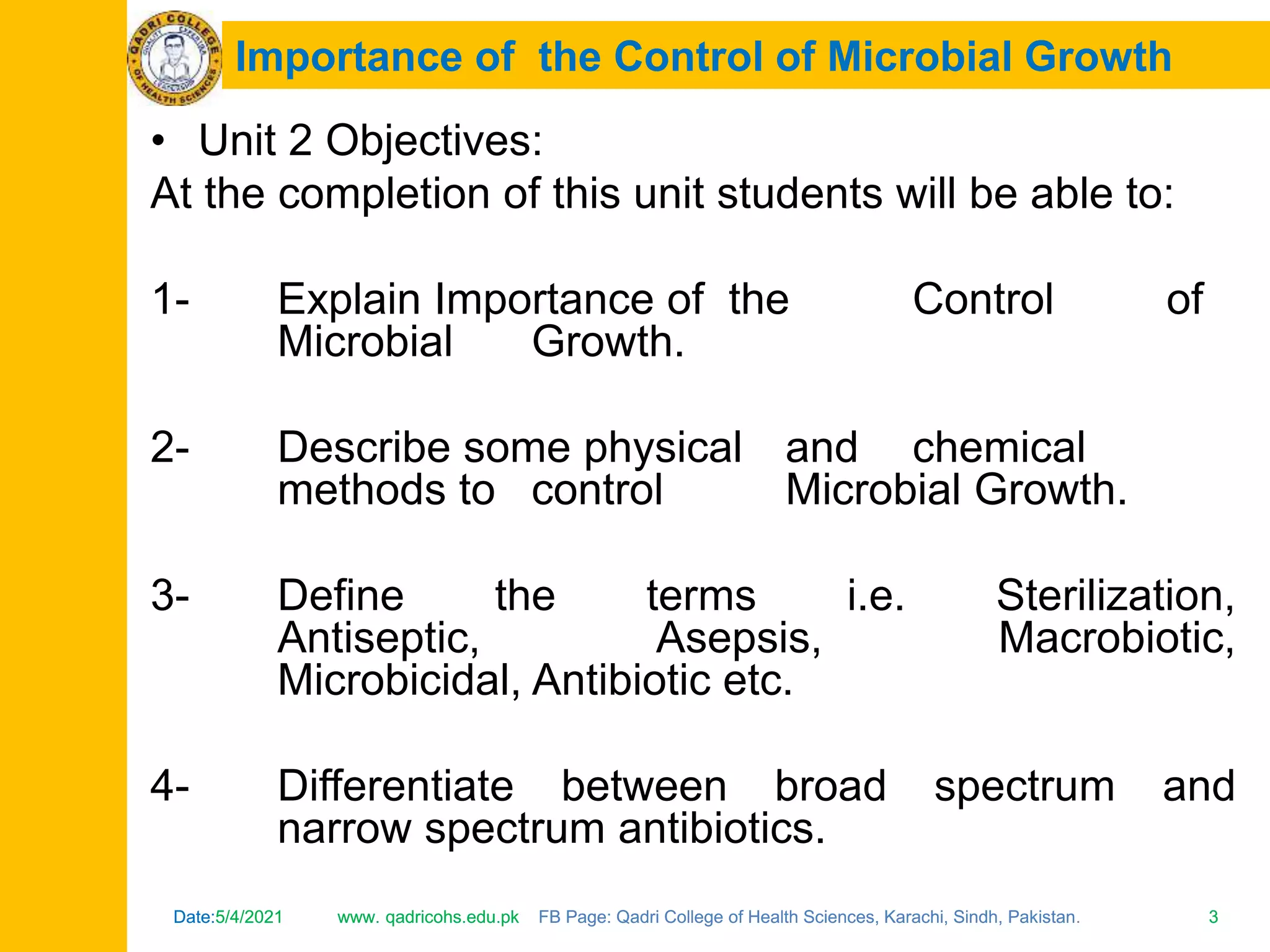 Control of microbial growth using Physical & Chemical Methods | PPTX