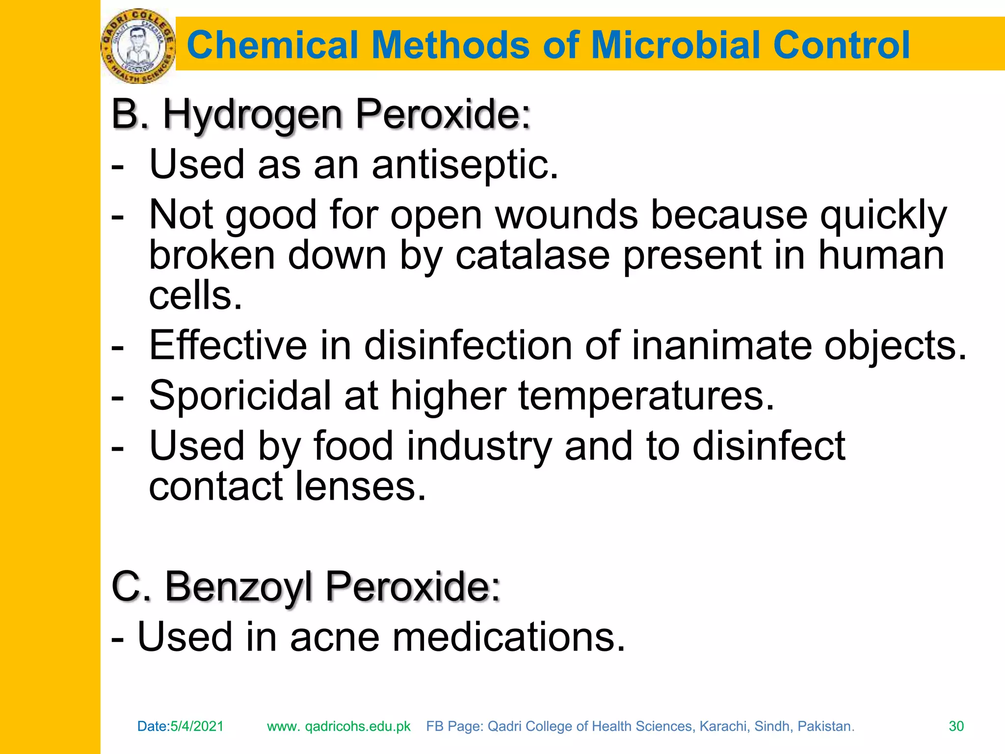 Control of microbial growth using Physical & Chemical Methods | PPTX