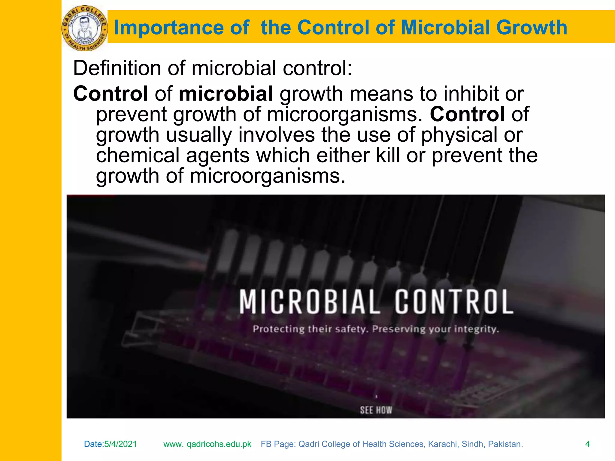 Control of microbial growth using Physical & Chemical Methods | PPTX
