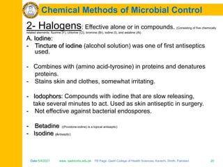 Control of microbial growth using Physical & Chemical Methods | PPTX