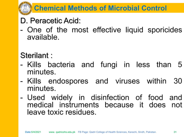 Control of microbial growth using Physical & Chemical Methods | PPTX ...
