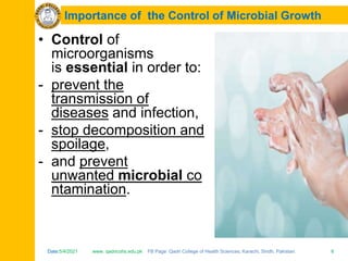 Control of microbial growth using Physical & Chemical Methods | PPTX
