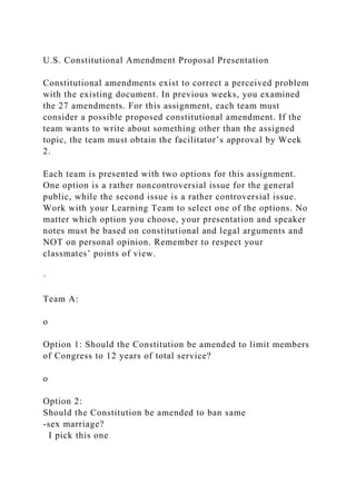 U.S. Constitutional Amendment Proposal PresentationConstitutiona.docx