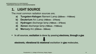 U.V.-VISIBLE SPECTROSCOPY | PPTX | Physics | Science