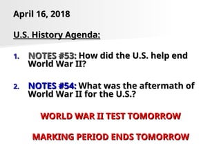 U.S. Ends World War II and full history.ppt