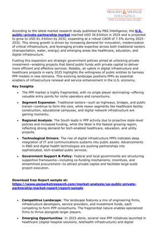 U.S. Public–Private Partnership Market Share and Forecast Report, 2032 ...