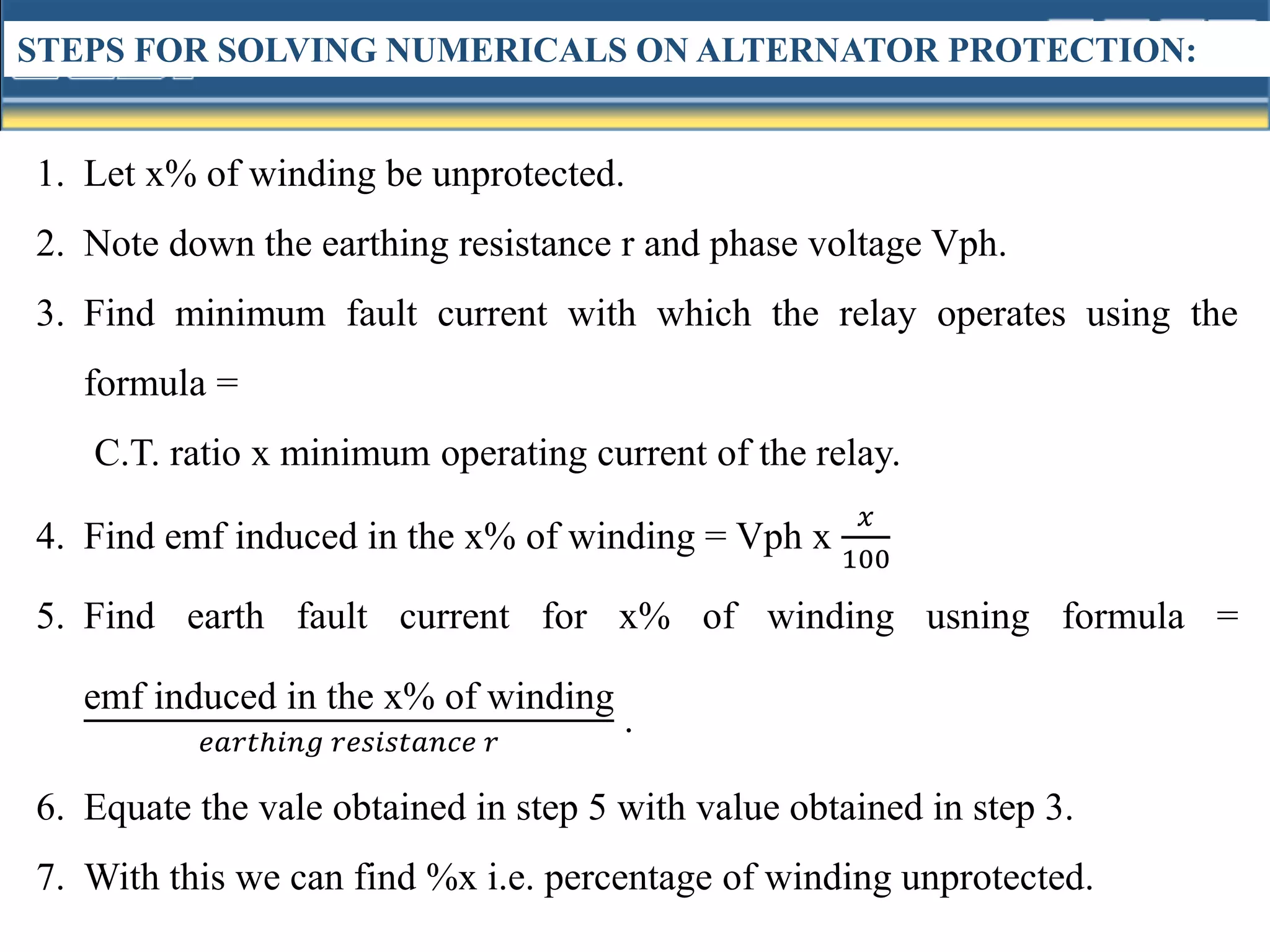 U-3 Numericals on Alternator protection.pptx