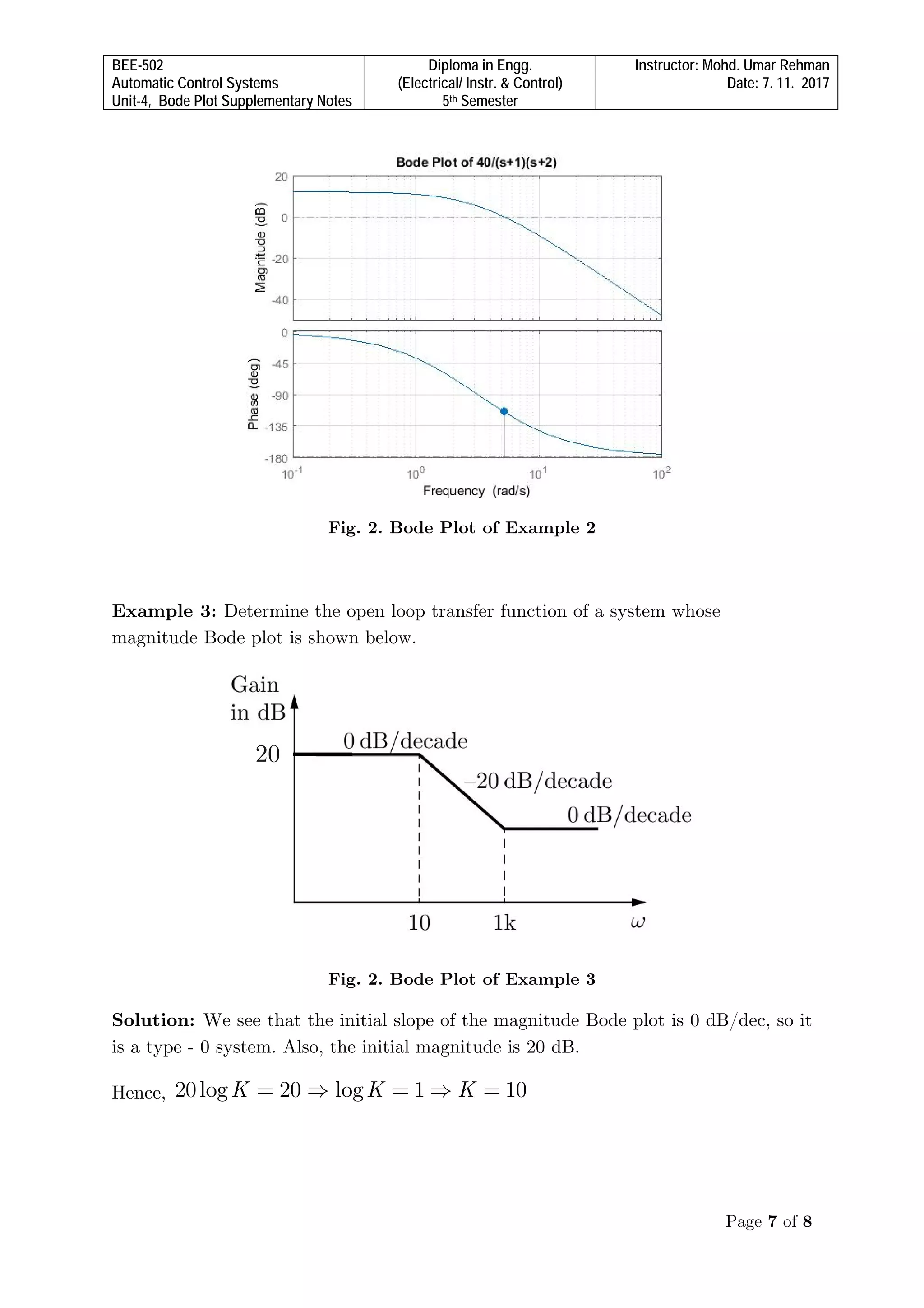 Bode Plot Notes Step by Step | PDF