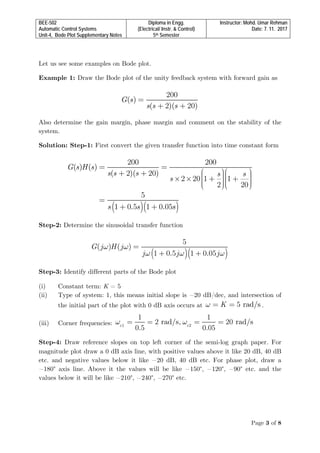 Bode Plot Notes Step by Step | PDF