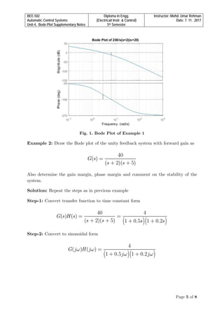 Bode Plot Notes Step by Step | PDF