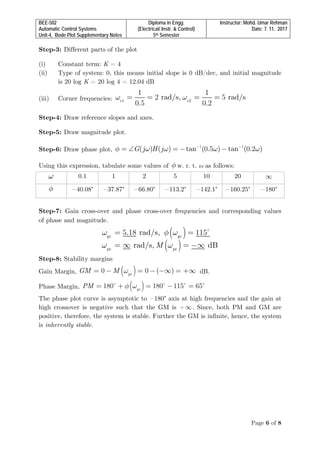 Bode Plot Notes Step by Step | PDF