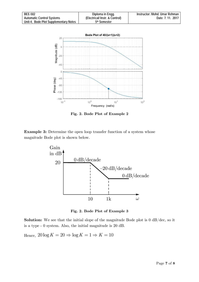 Bode Plot Notes Step by Step