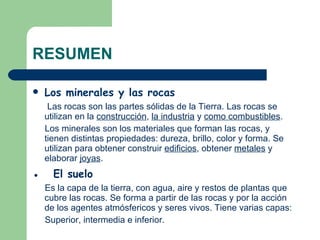 U 4 los minerales rocas y suelo | PPT