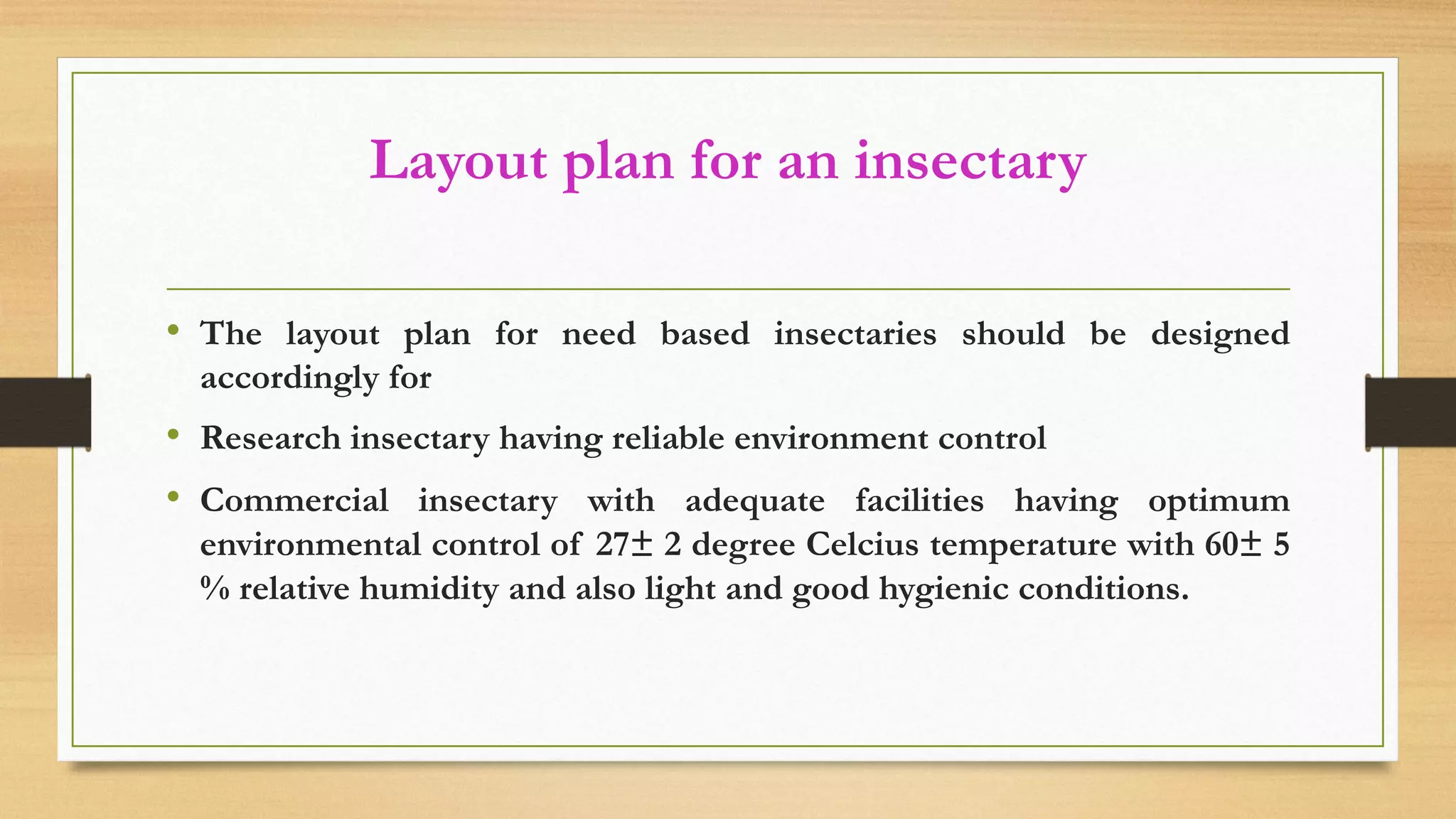 Insectary facilities and Equipments | PDF
