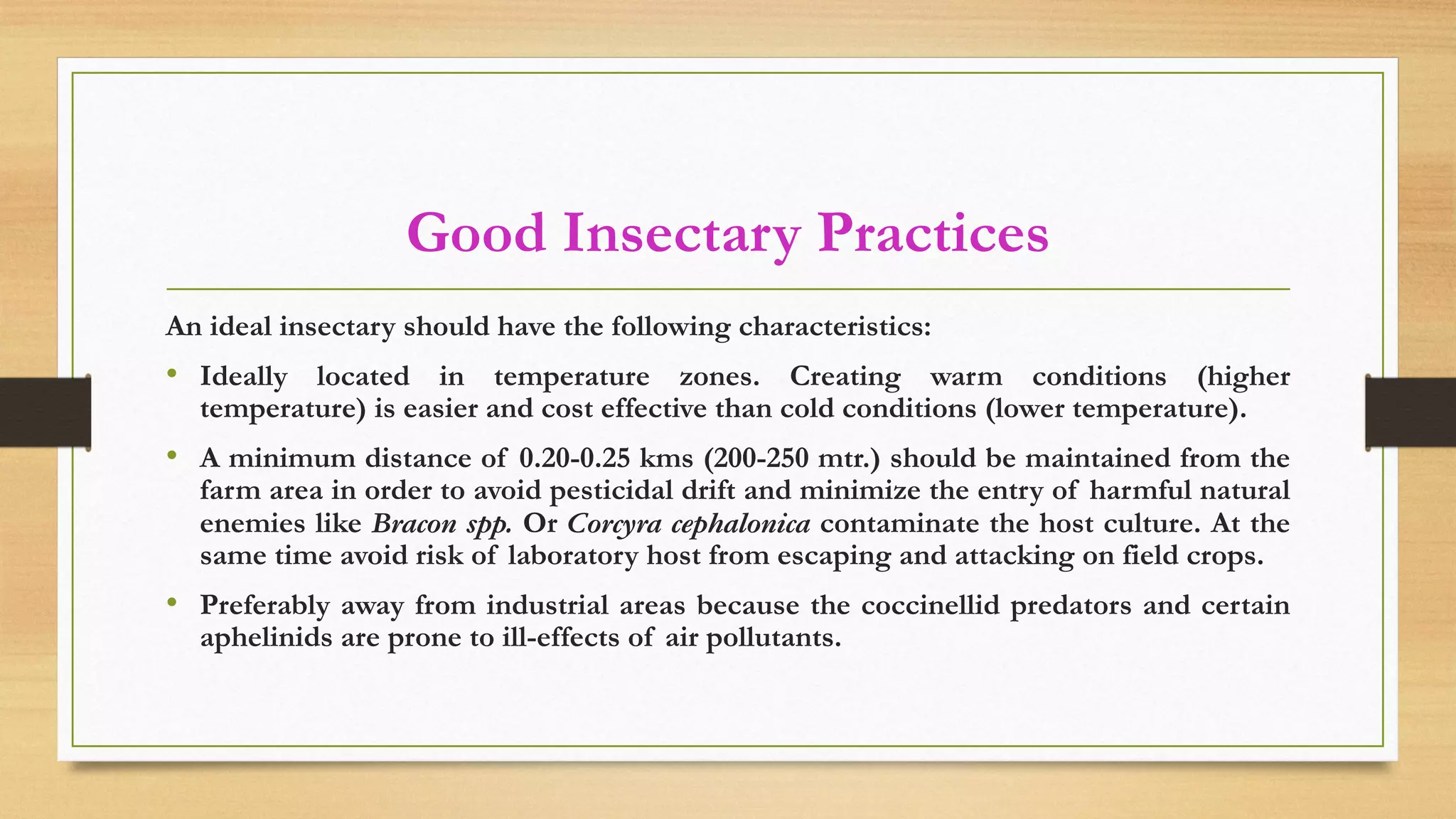Insectary facilities and Equipments | PDF